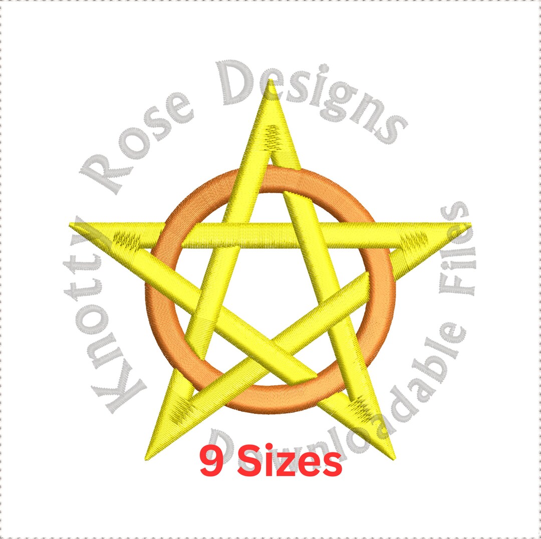 Interwoven Pentacle 2 (instant Download) Machine Embroidery Design - Etsy