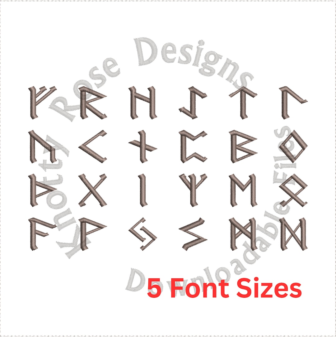 Rune 1 - Norse Nordic Elder Futhark Alphabet Font Collection (instant ...