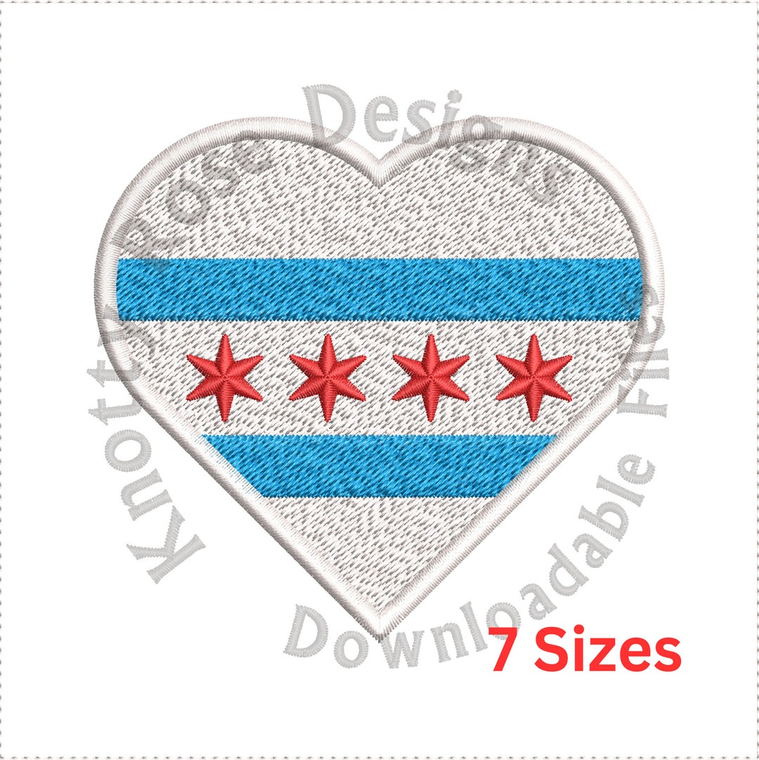Heart Chicago Illinois US American Flag (instant Download) Machine ...