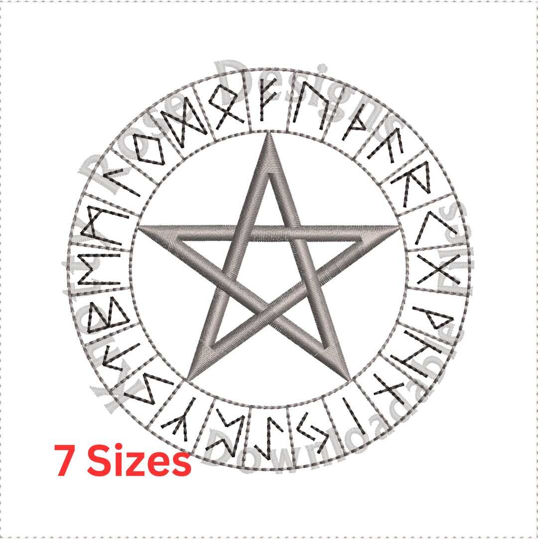 Rune Pentacle 2 instant Download Machine Embroidery Design Norse Nordic ...