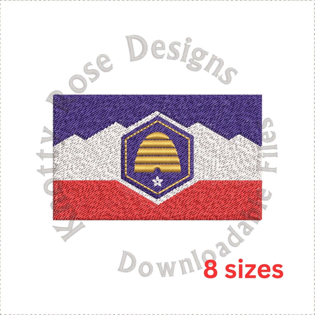New Utah State Flag Machine Embroidery Design (instant Download) - Etsy