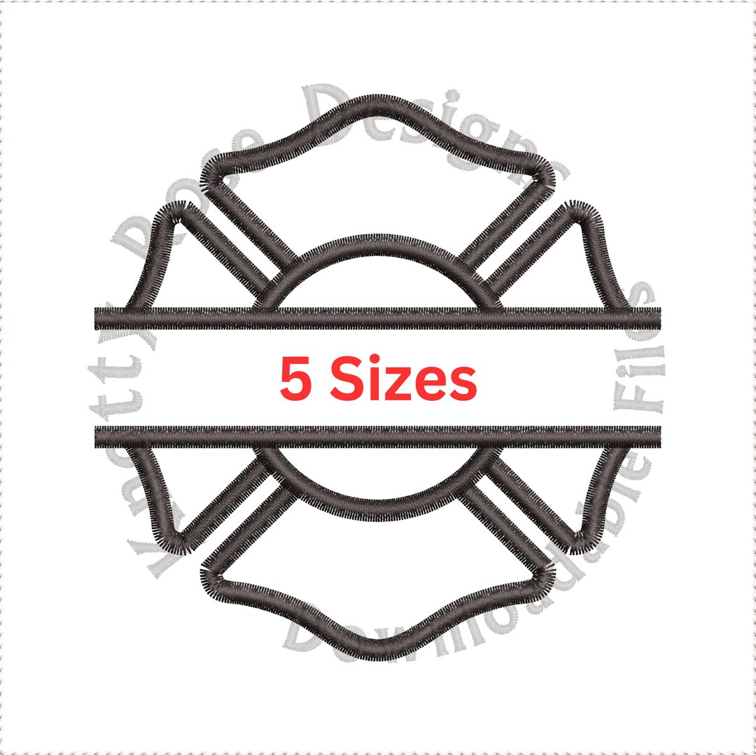 Applique Fireman's Maltese Cross 2 Split Monogram Frame (instant ...