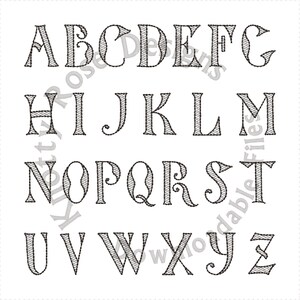 Hannah Lace - Monogram Alphabet Font (instant Download) Machine ...