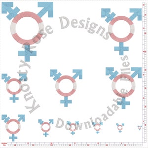 Transgender Trans Transexual Symbol 3 Flag (instant Download) Machine ...