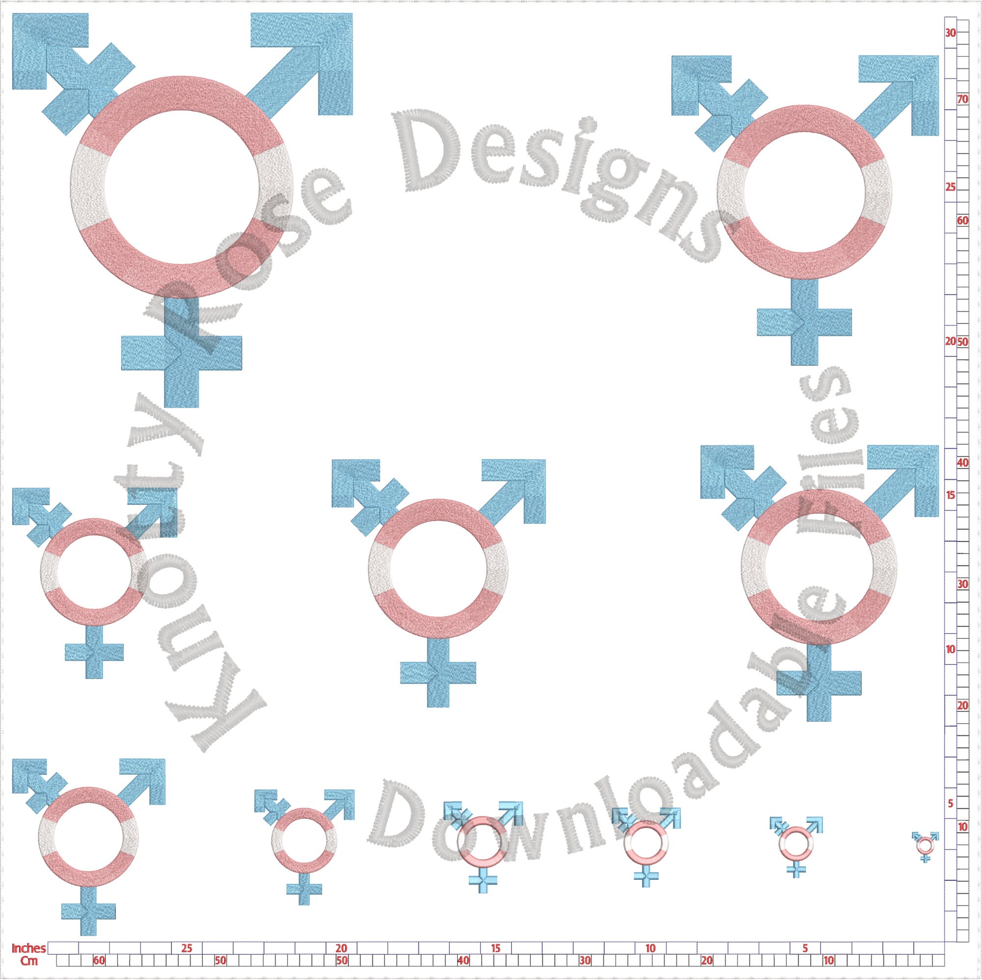 Transgender Trans Transexual Symbol 3 Flag (instant Download) Machine ...