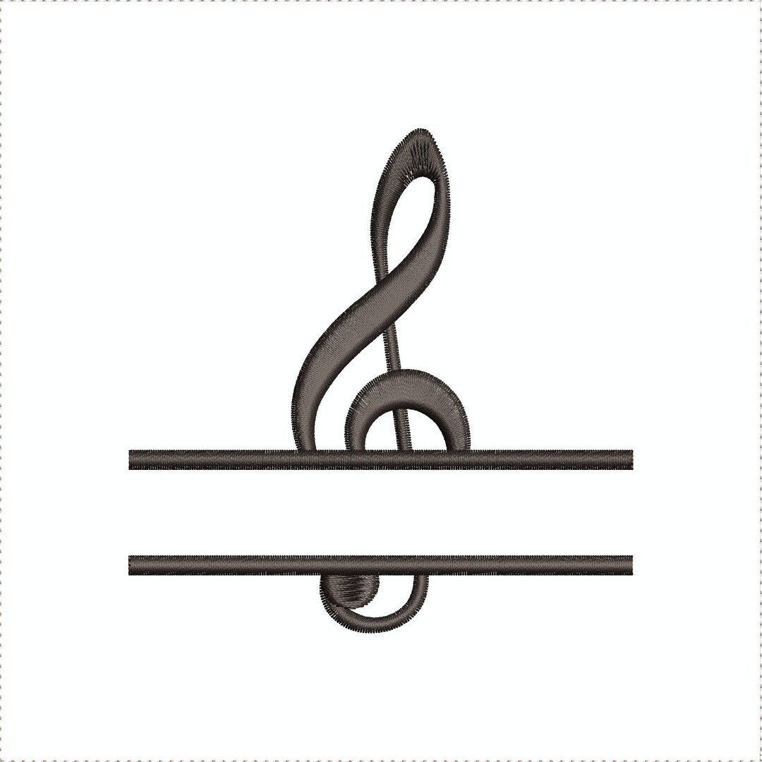 Musical Treble Clef Split Monogram Frame instant Download - Etsy