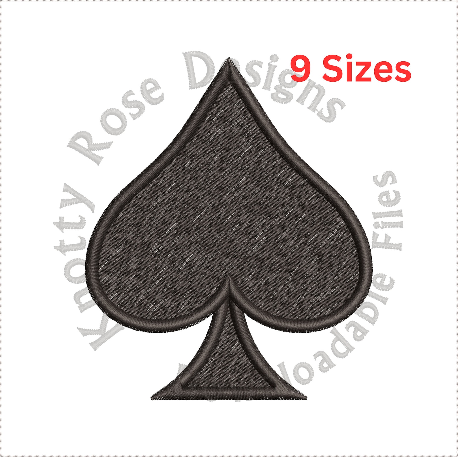 Spade 2 Playing Card Suit (instant Download) Machine Embroidery Design ...