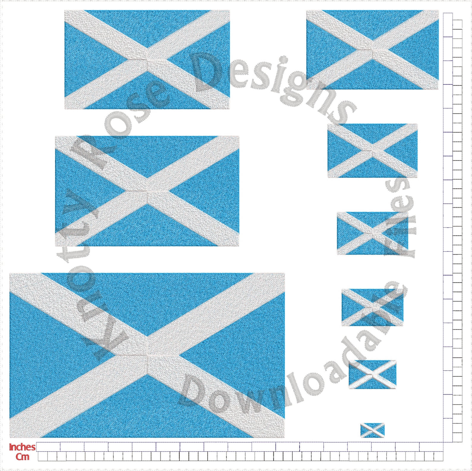 Scotland Flag (instant Download) Machine Embroidery Design - Etsy
