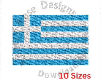 Greece Flag Embroidery Design, Digital Machine Embroidery Files, Greek ...