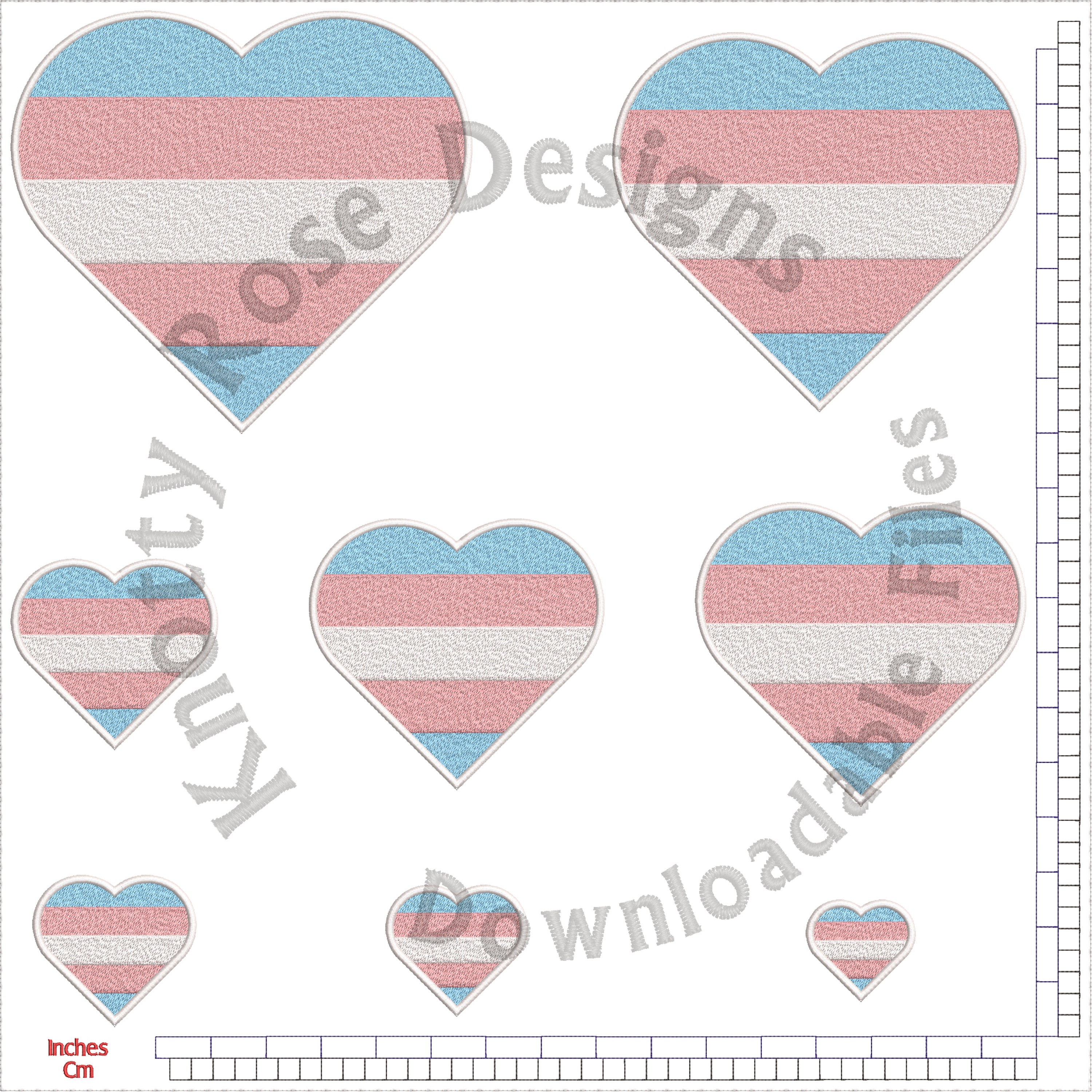 Heart Transgender Pride Flag (instant Download) Machine Embroidery ...