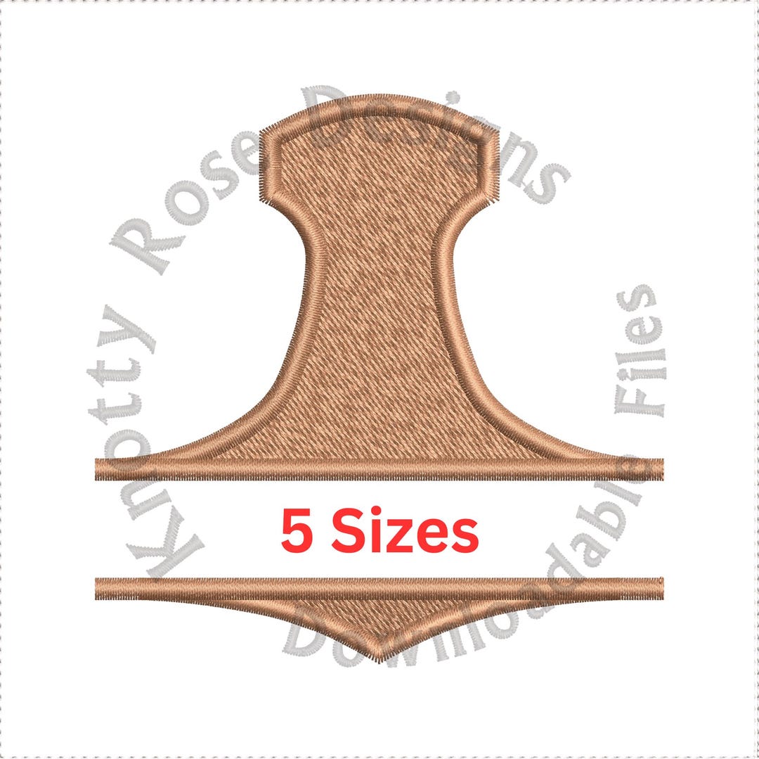 Thor's Hammer 2 Split Frame (instant Download) Machine Embroidery ...