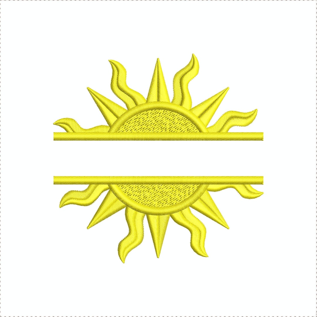 Sun 2 Split Monogram Frame instant Download Machine - Etsy