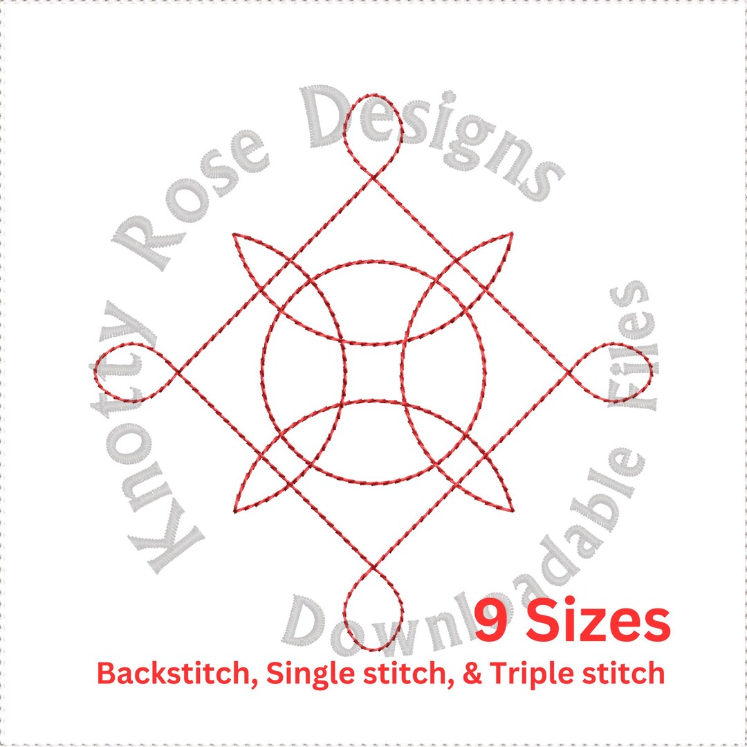 Heraldic Lacy Knot 1 Redwork Quilting (instant Download) Machine ...