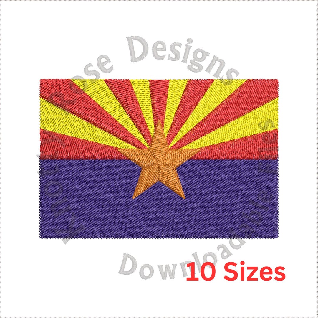 Arizona US American Flag (instant Download) Machine Embroidery Design ...