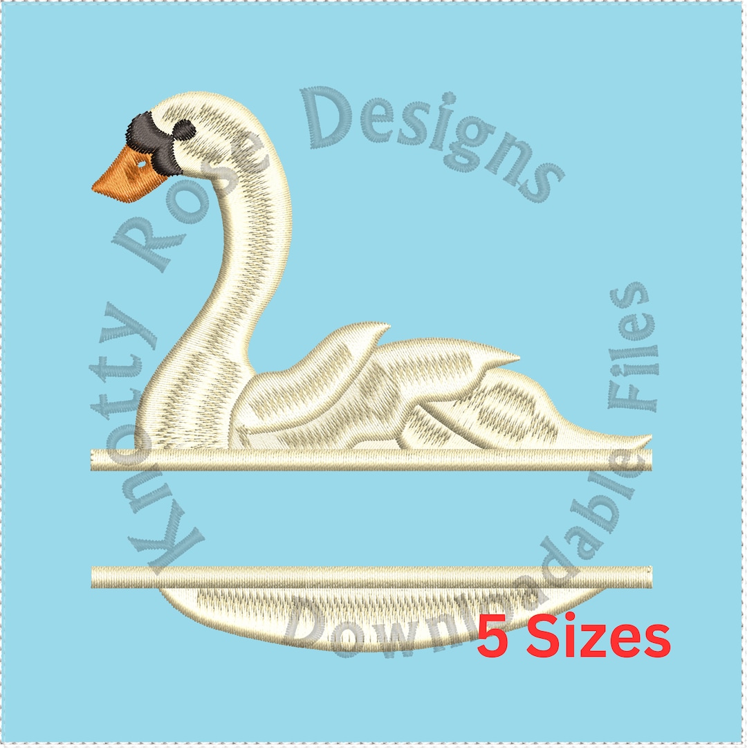 Swan Split Monogram Frame (instant Download) Machine Embroidery Design ...
