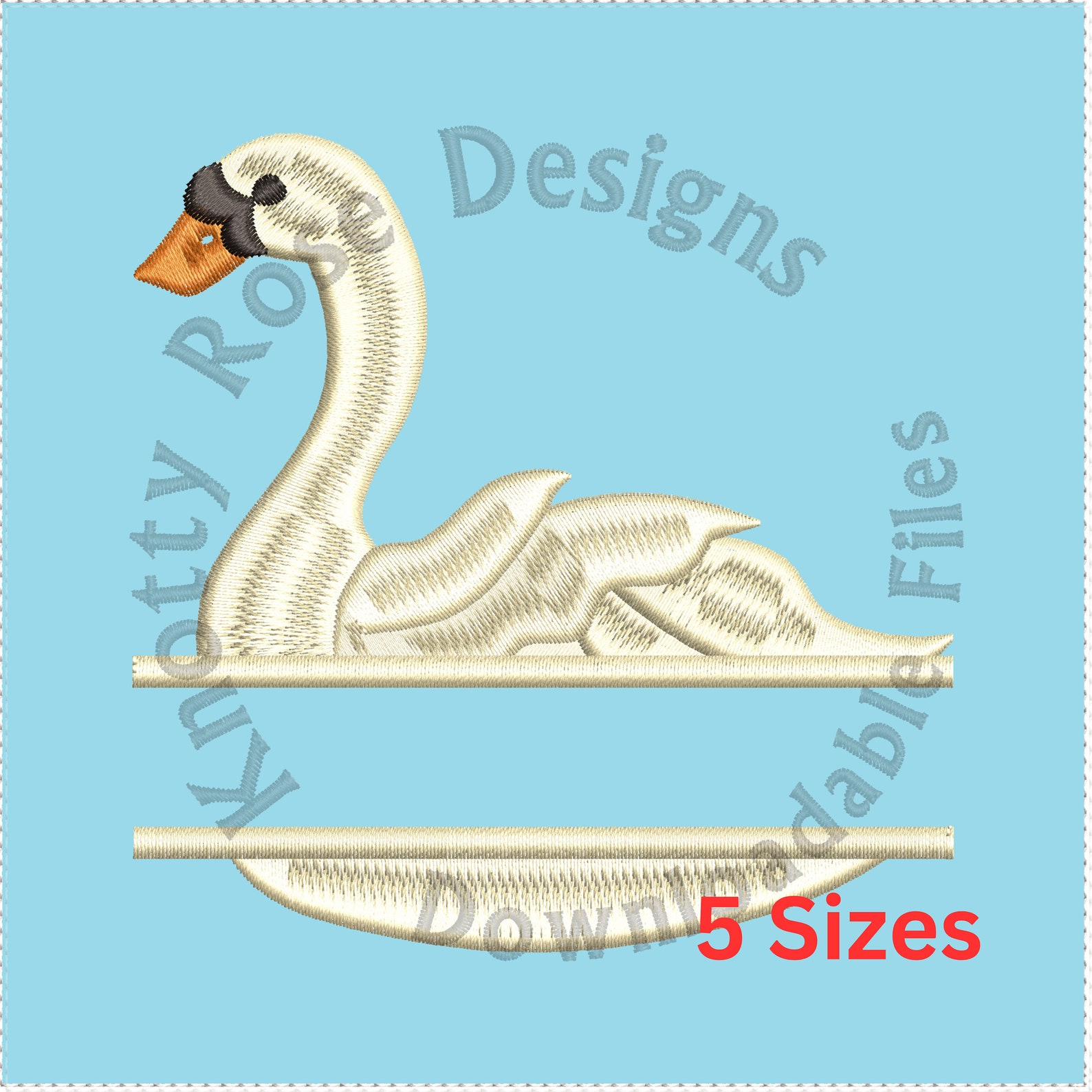Swan Split Monogram Frame (instant Download) Machine Embroidery Design ...