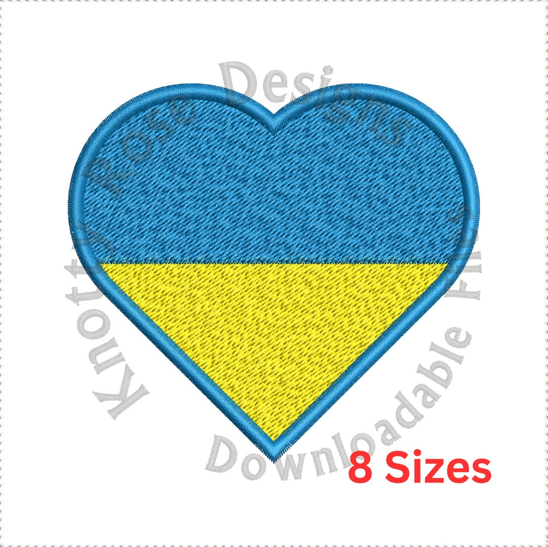 Ukrainian Heart Flag (instant Download) Machine Embroidery Design - Etsy