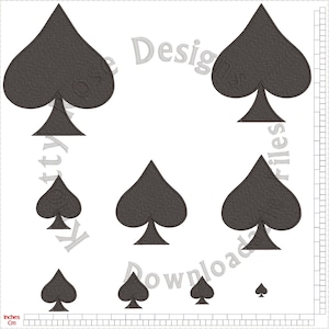 Spade 2 Playing Card Suit (instant Download) Machine Embroidery Design ...