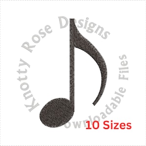 Music Eighth Note (instant Download) Machine Embroidery Design - Etsy