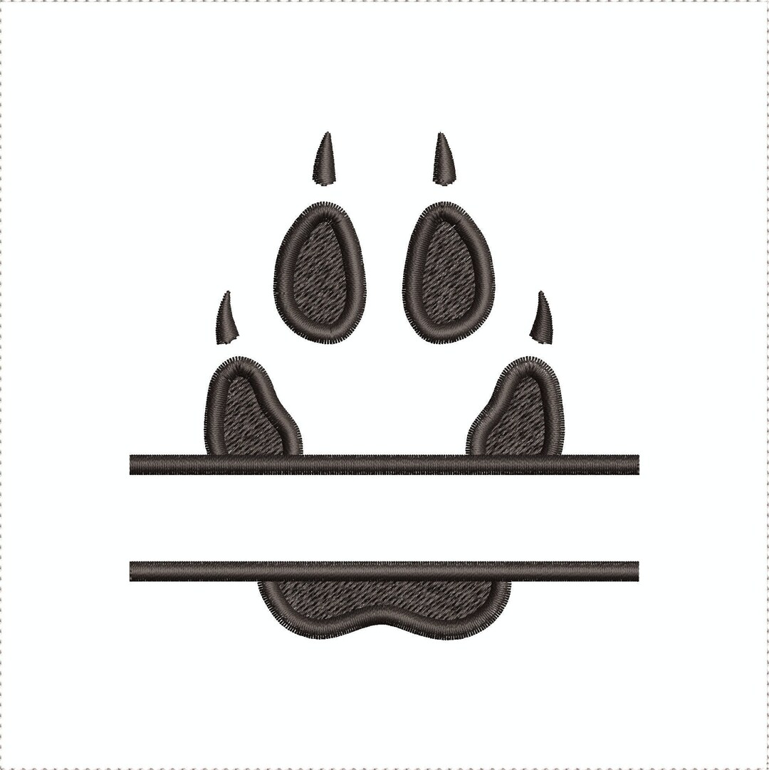 Fox Paw Print 1 Split instant Download Machine Embroidery - Etsy