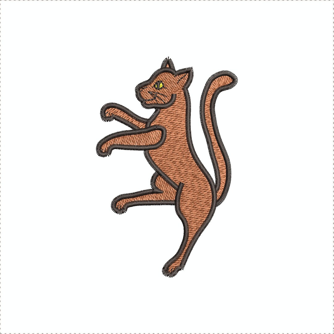 Rampant Cat 1 instant Download Machine Embroidery Design - Etsy