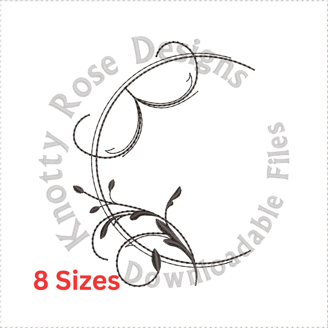 Leafy Crescent Moon 1 (instant Download) Machine Embroidery Design - Etsy