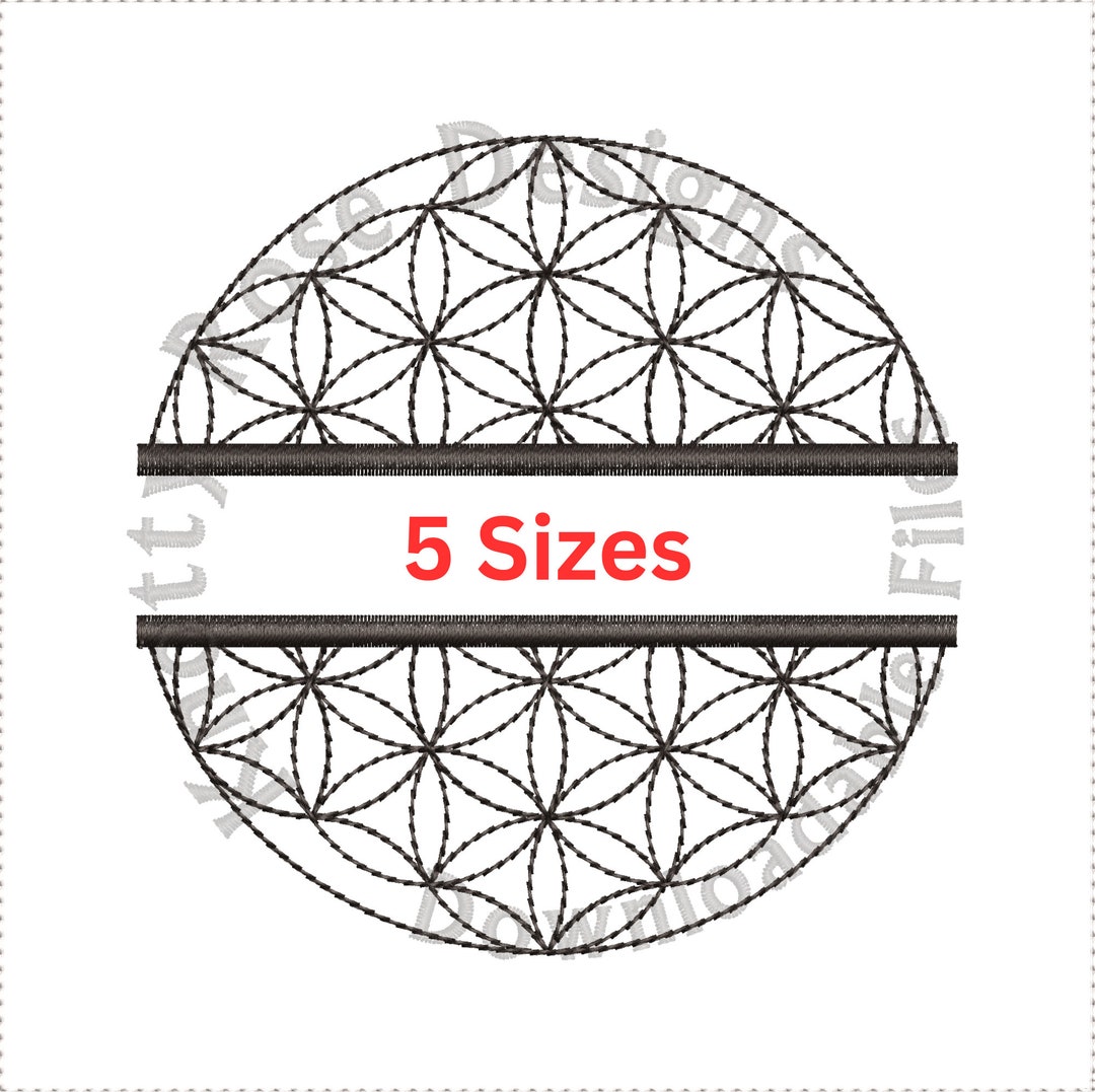 Flower of Life 1 Sacred Geometry Quilting Redwork Split (instant ...
