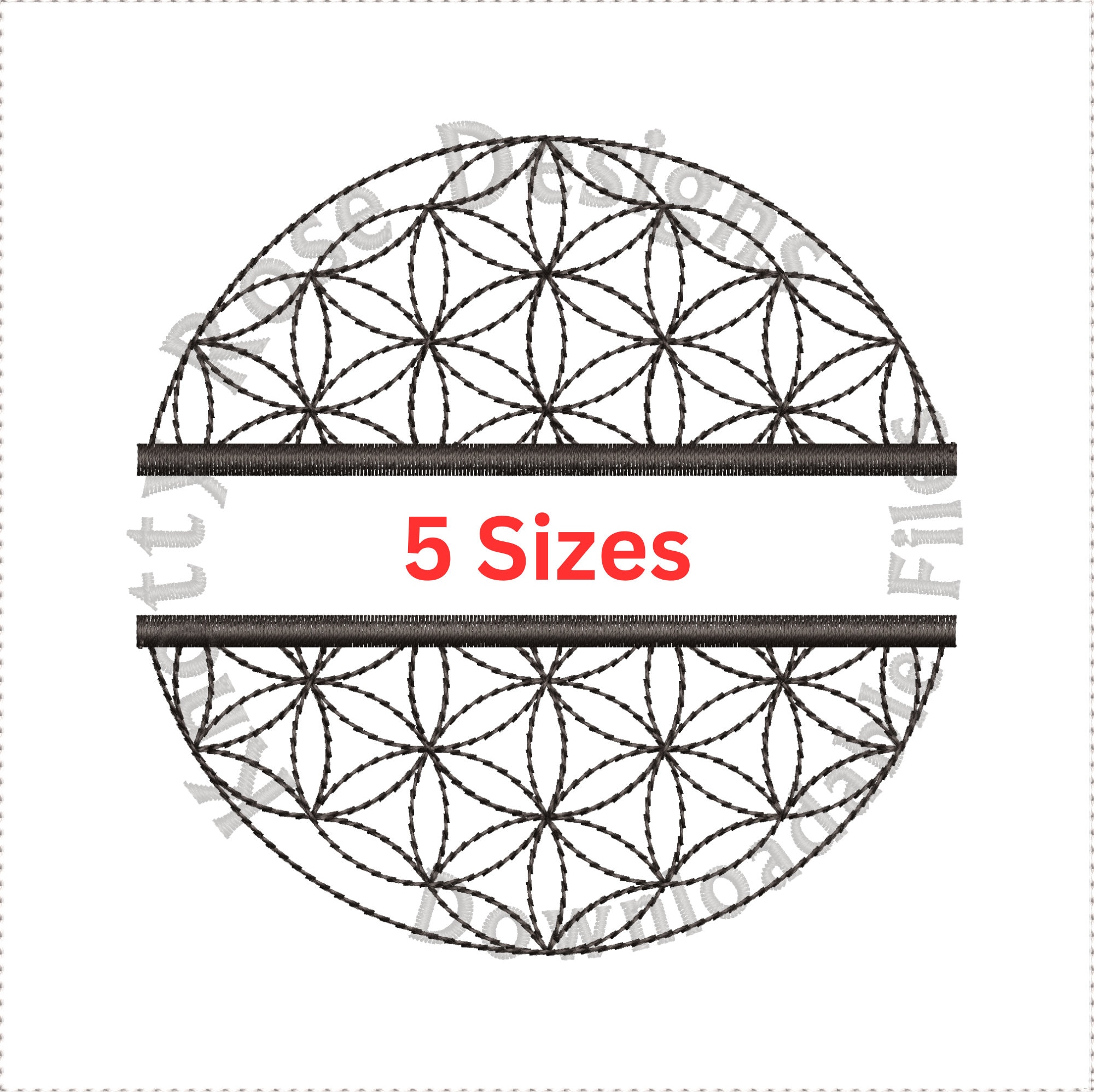 Flower of Life 1 Sacred Geometry Quilting Redwork Split (instant ...