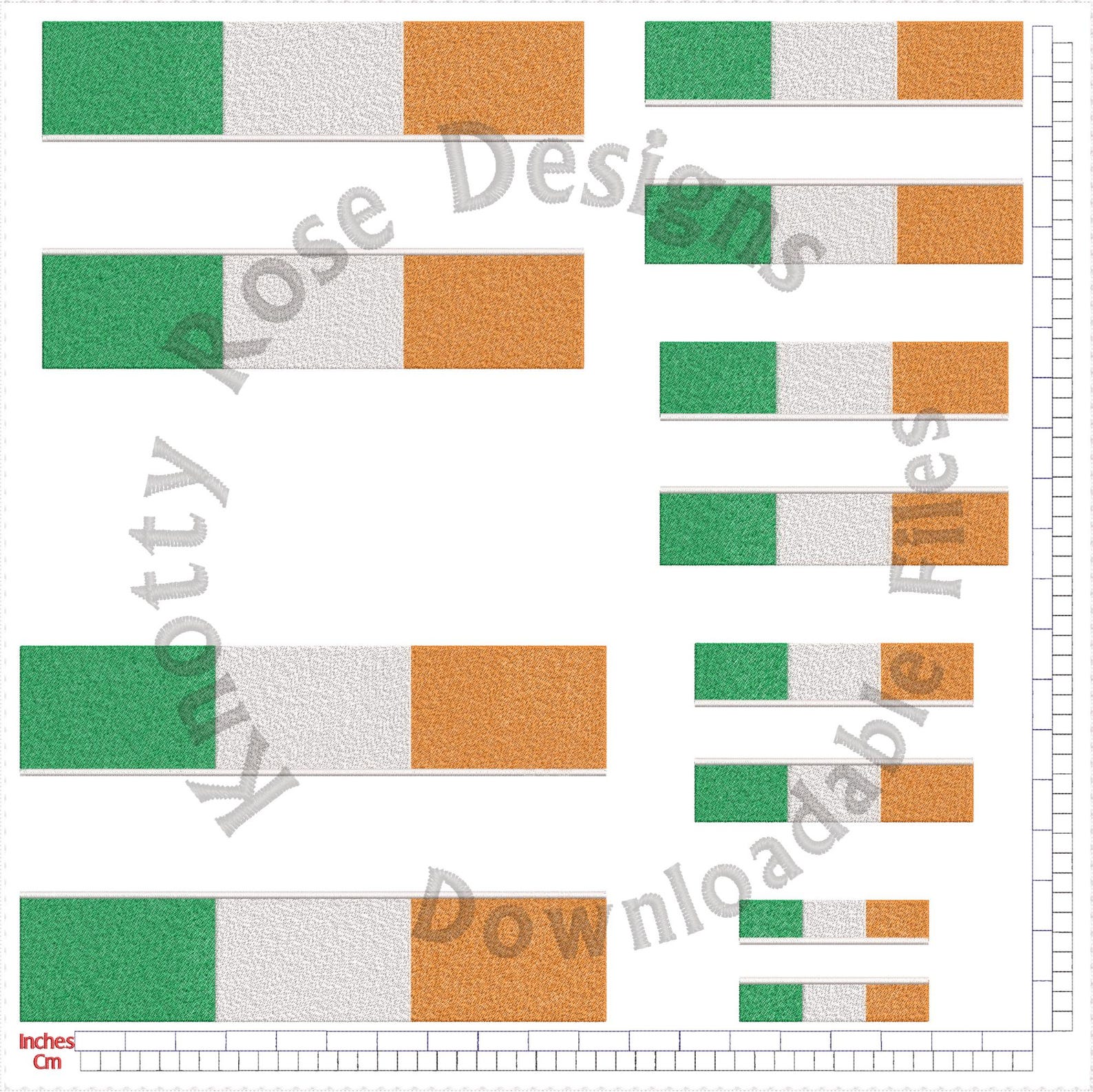 Ireland Tricolor Flag Split Monogram Frame (instant Download) Machine ...