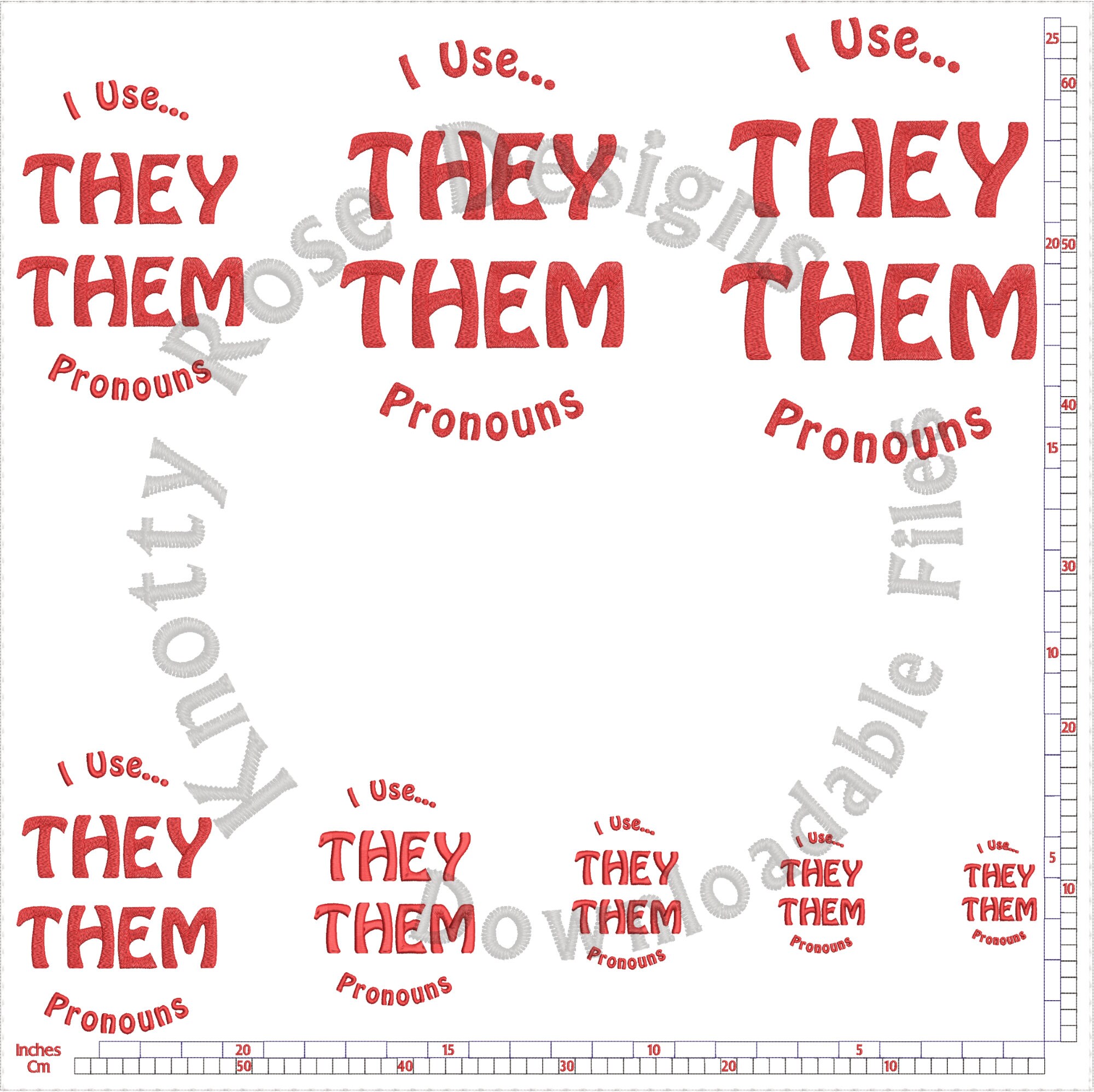 I Use They Them Pronouns (instant Download) Machine Embroidery Design ...