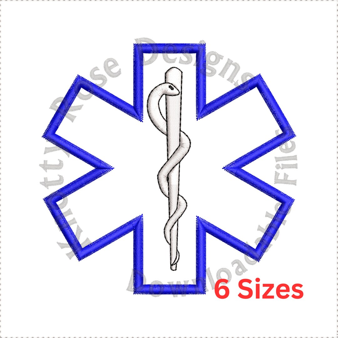 Applique Paramedic Insignia "star of Life" (instant Download) Machine ...