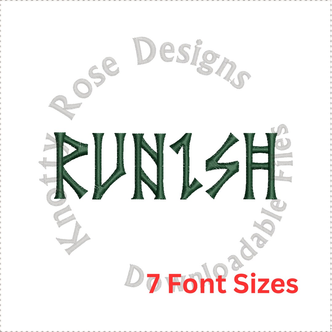 Runish - Fake Rune Font (instant Download) Machine Embroidery Design - Etsy