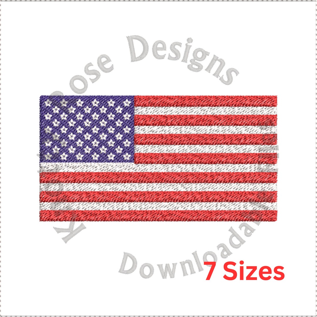 US American Flag 1 (instant Download) Machine Embroidery Design - Etsy