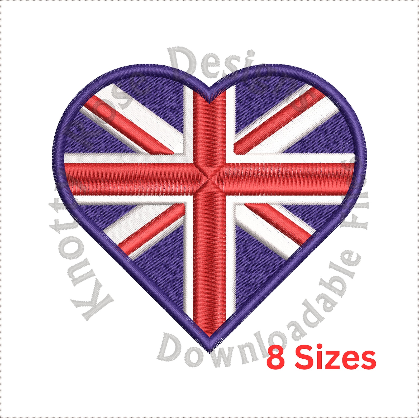 Heart United Kingdom Flag Union Jack (instant Download) Machine ...