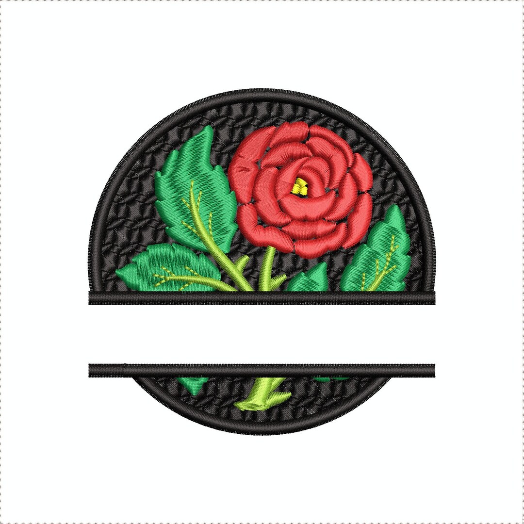 Rose Medallion 1 Split Monogram Frame instant Download - Etsy