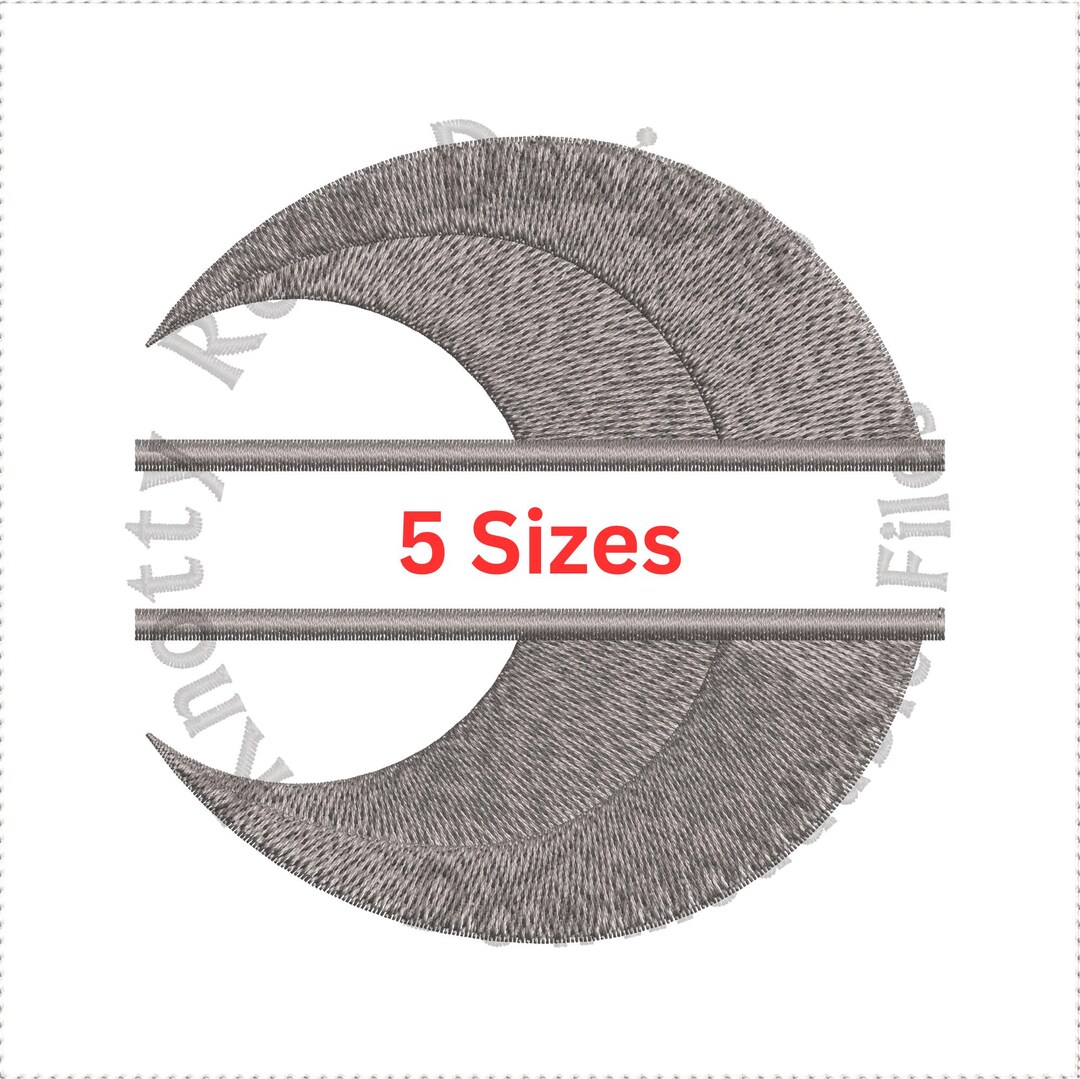 Increscent Moon Split Monogram Frame (instant Download) Machine ...