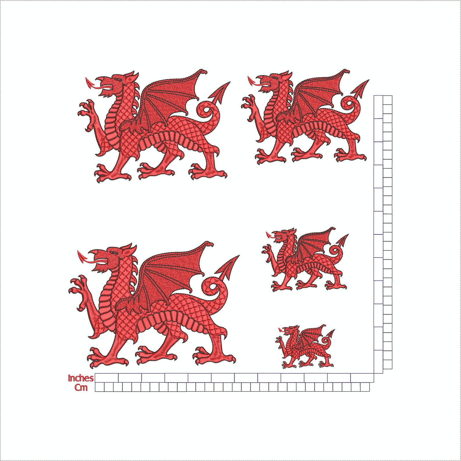 Heraldic Welsh Dragon Passant instant Download Machine - Etsy Australia