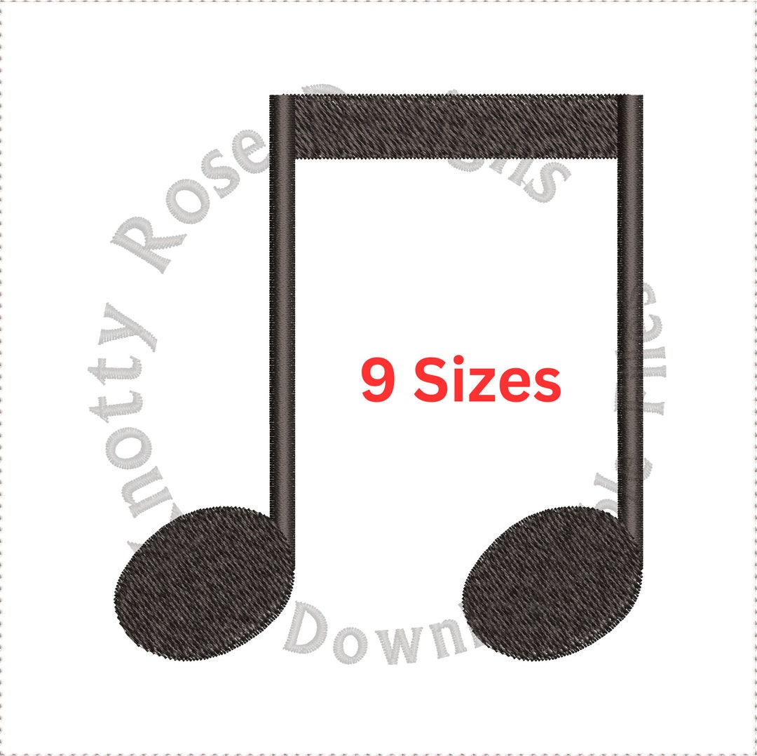 Musical Eighth Notes Pair(instant Download) Machine Embroidery Design ...