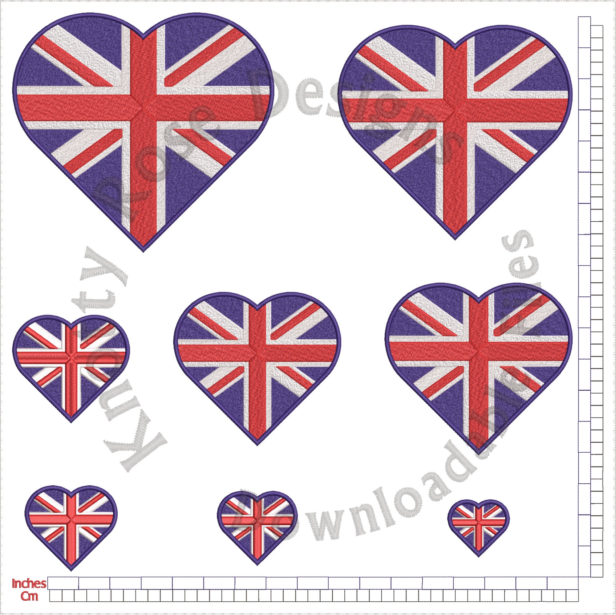 Heart United Kingdom Flag Union Jack (instant Download) Machine ...