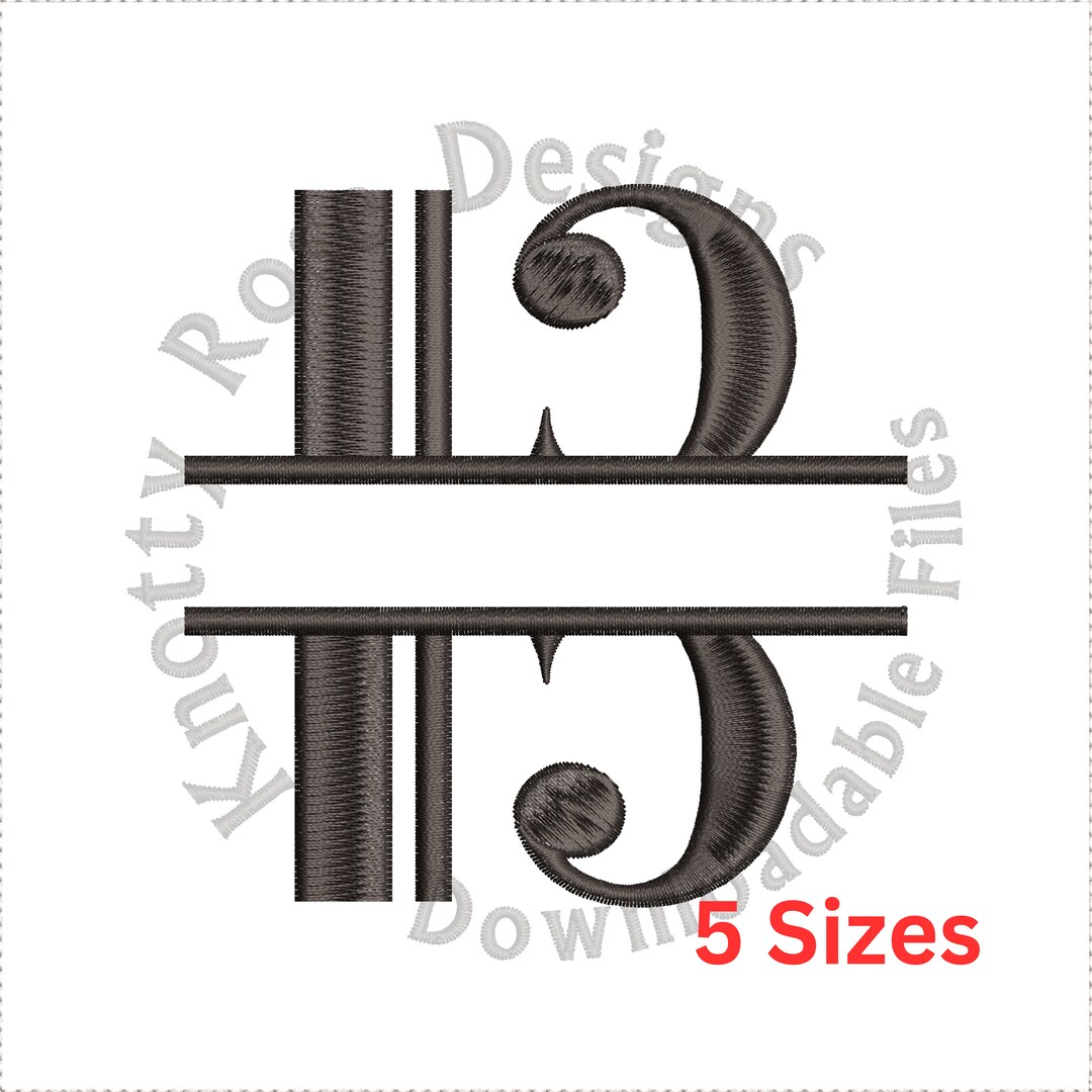 Musical Alto Clef Split Monogram Frame (instant Download) Machine ...