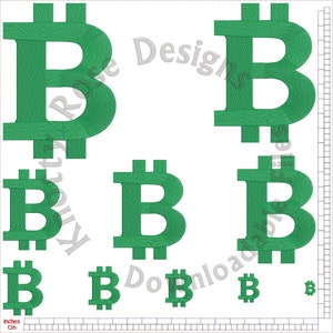 Bitcoin 1 Currency Symbol (instant Download) Machine Embroidery Design ...