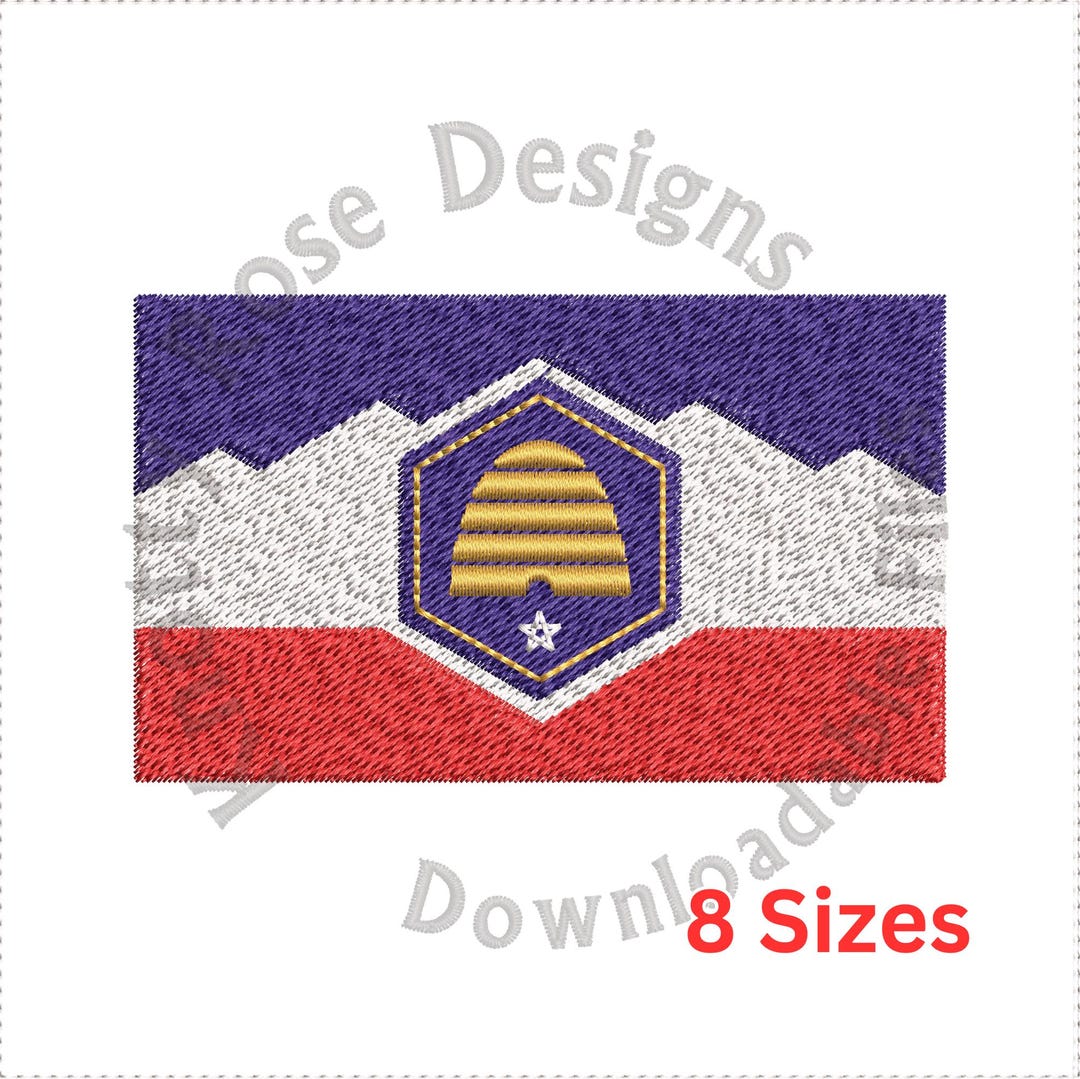 New Utah State Flag Machine Embroidery Design (instant Download) - Etsy