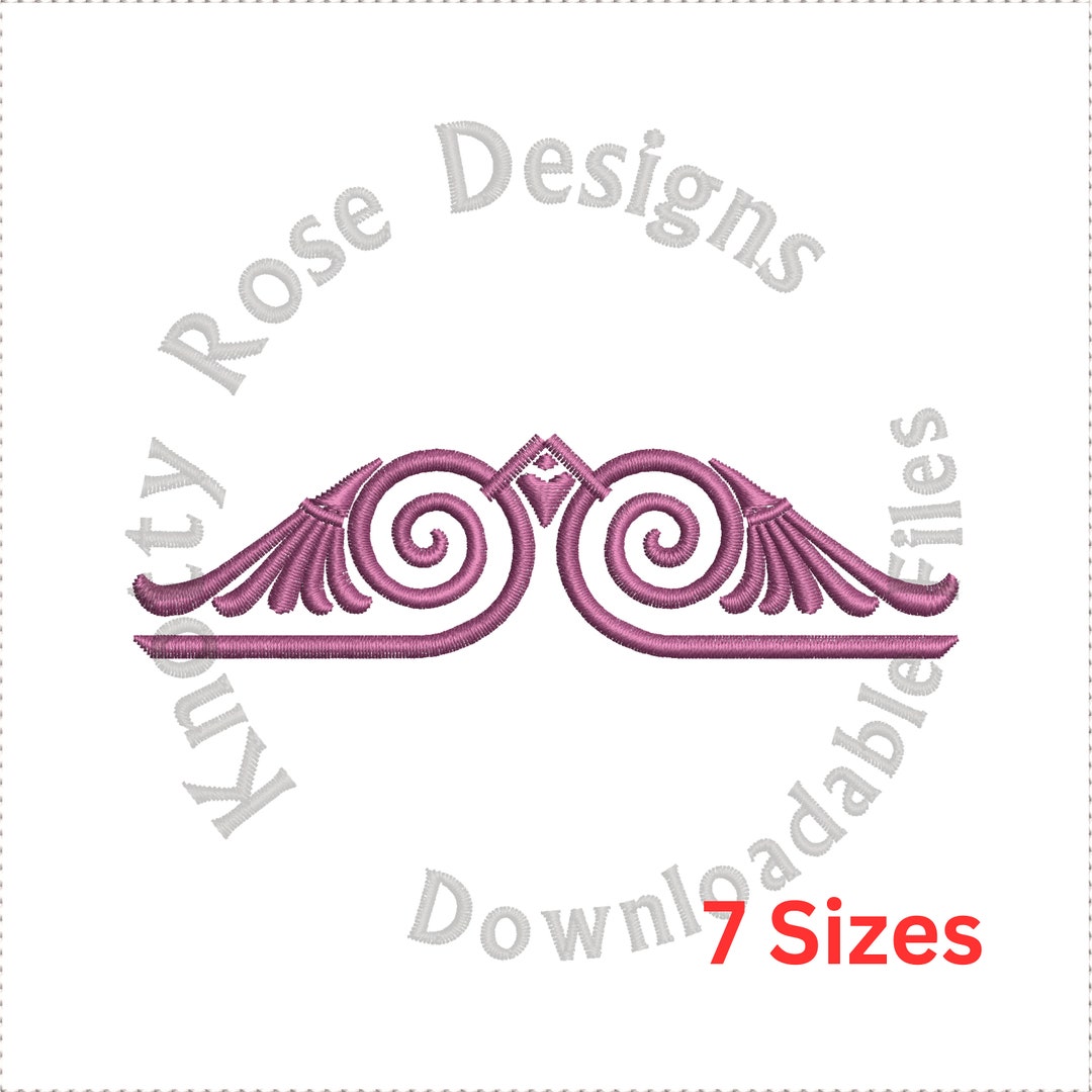 Fan Flourish 5 Bar (machine Embroidery Design) Instant Download - Etsy