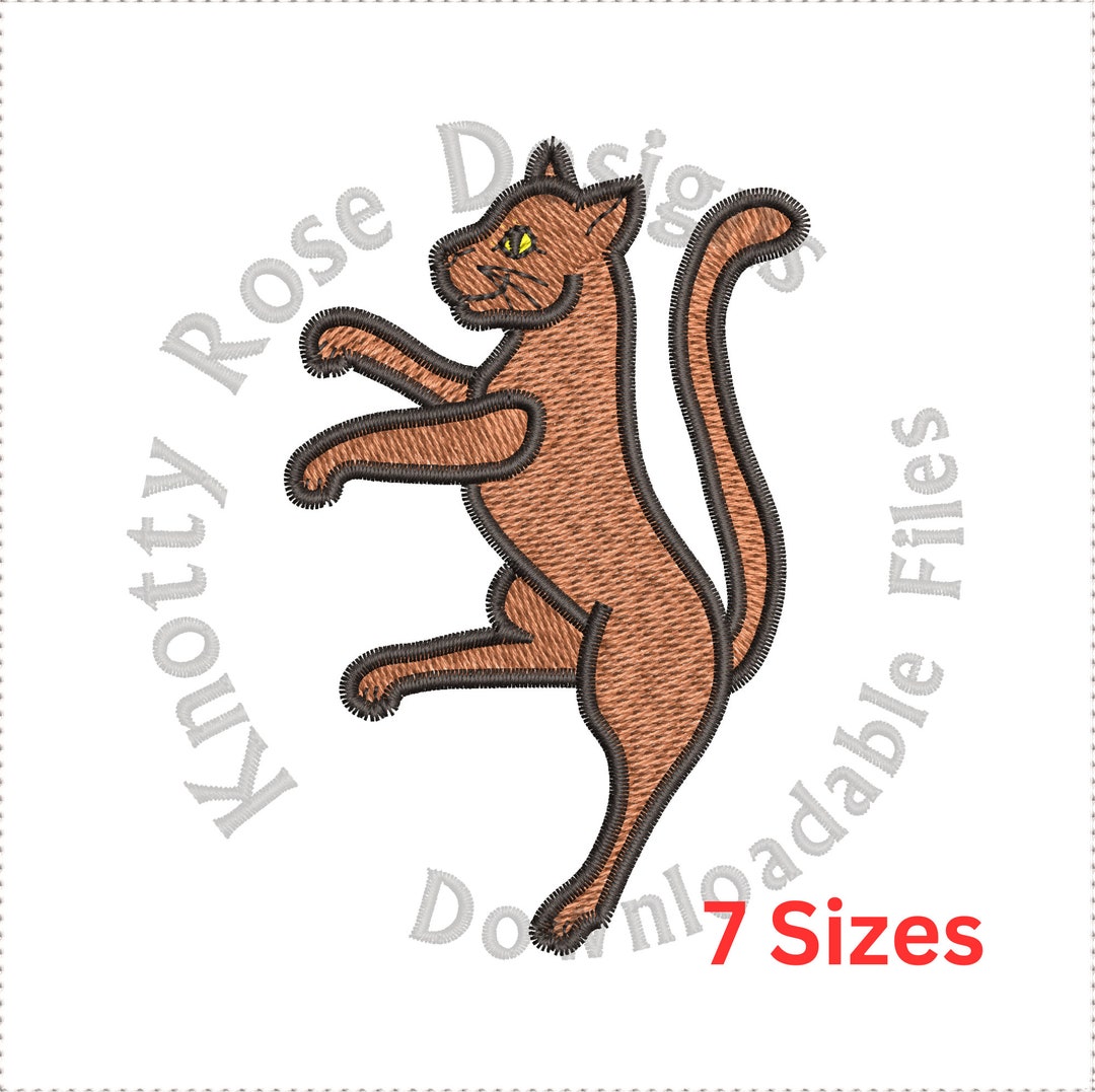 Rampant Cat 1 (instant Download) Machine Embroidery Design - Etsy