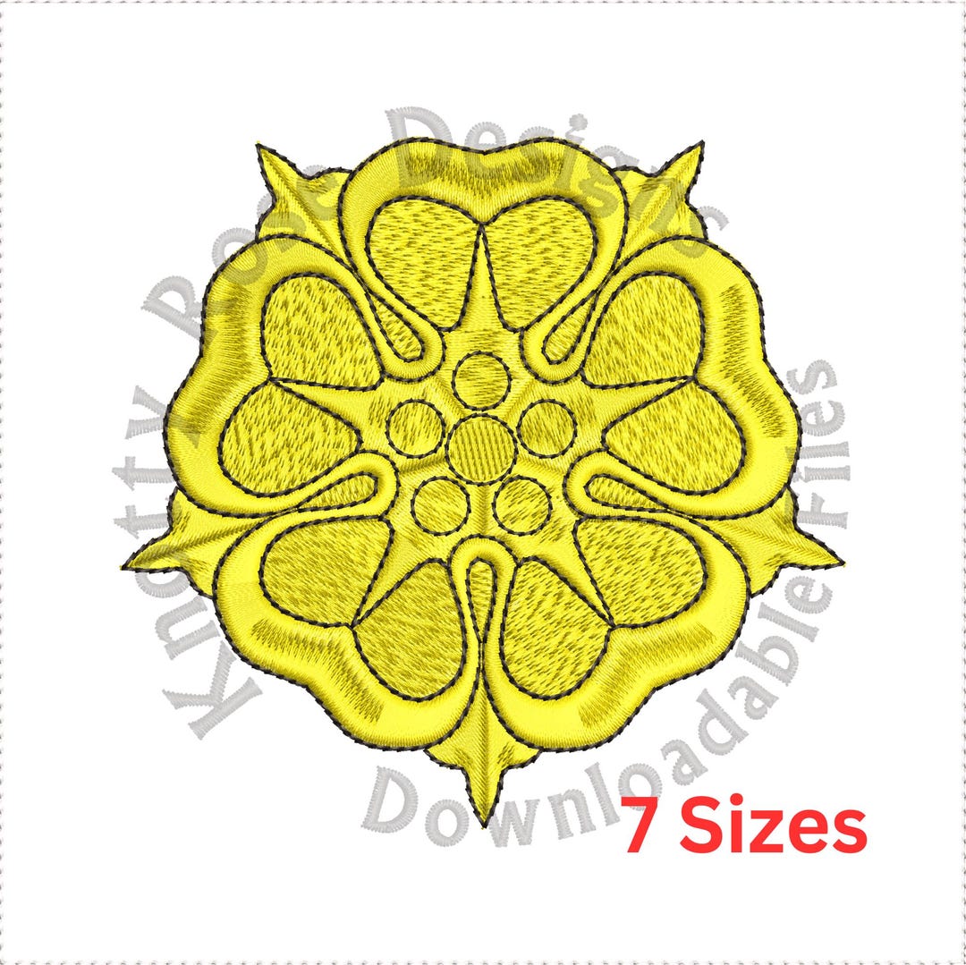Monochromatic Heraldic Rose (instant Download) Machine Embroidery ...