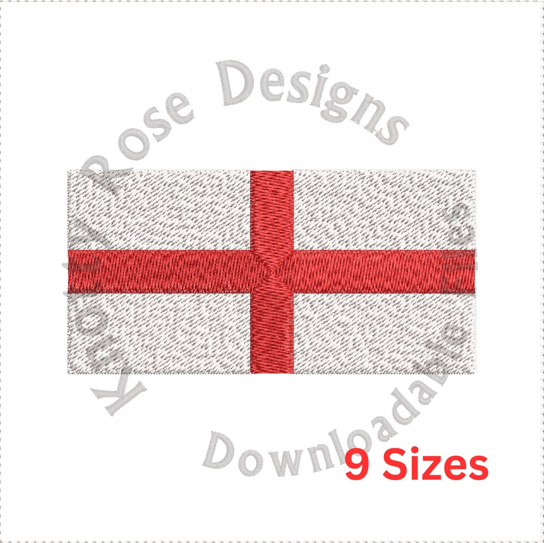 England Flag St George's Cross 2 (instant Download) Machine Embroidery ...