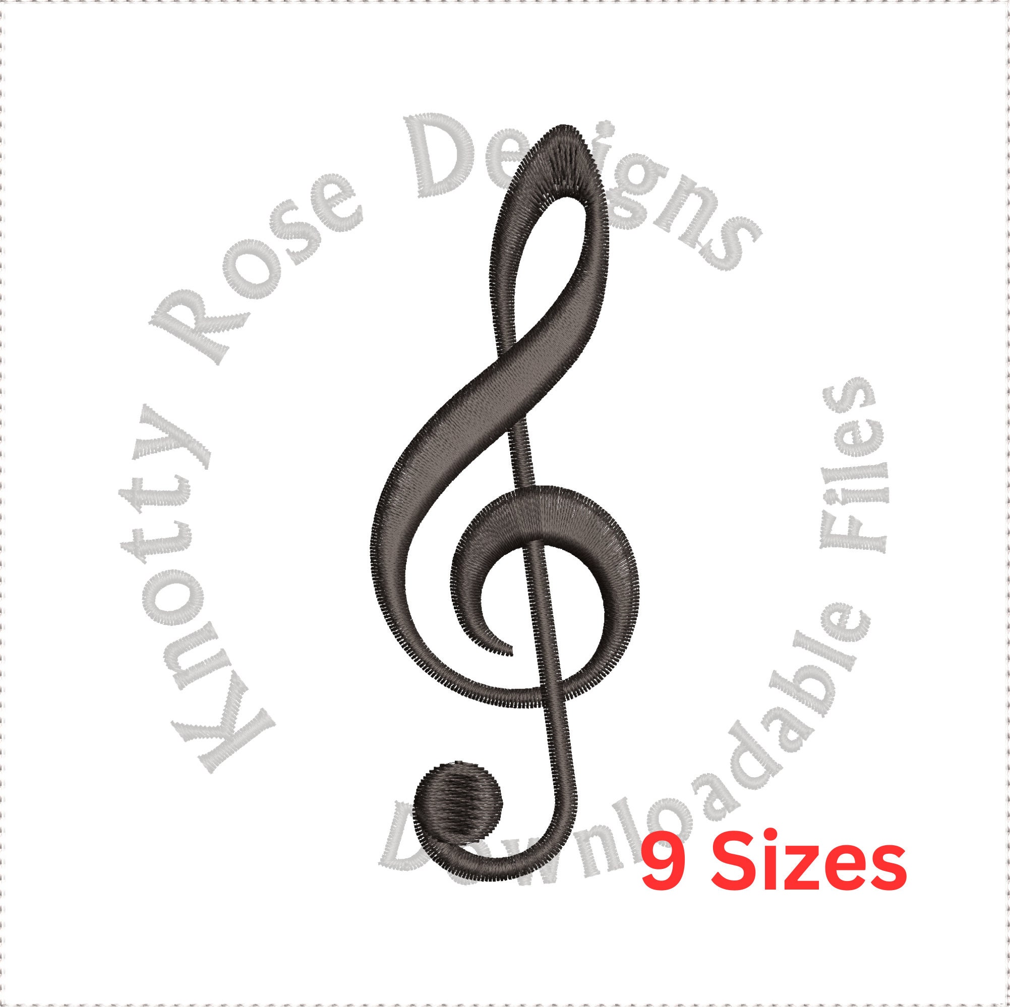 Treble Clef Embroidery Design