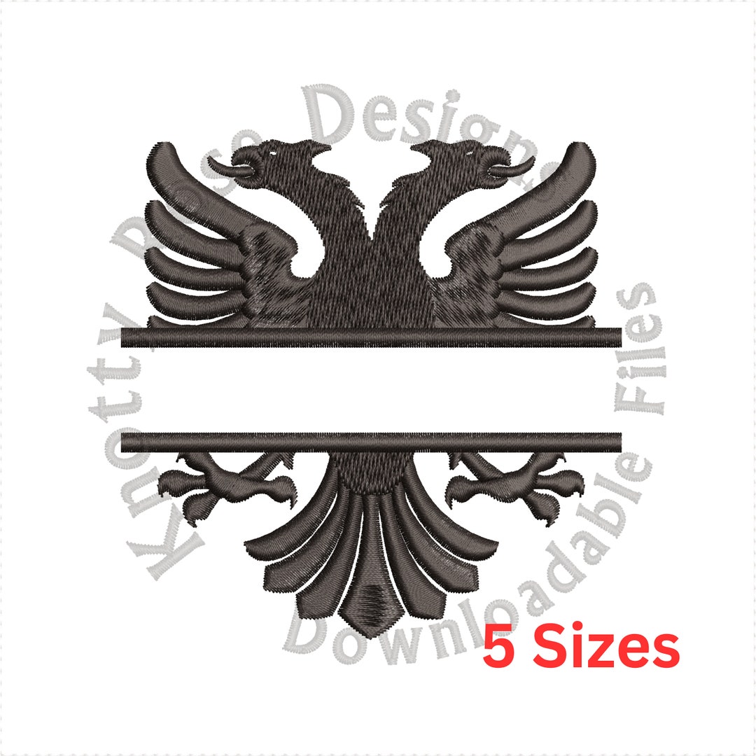 Heraldic Albanian Eagle Split Monogram Frame instant Download Machine ...