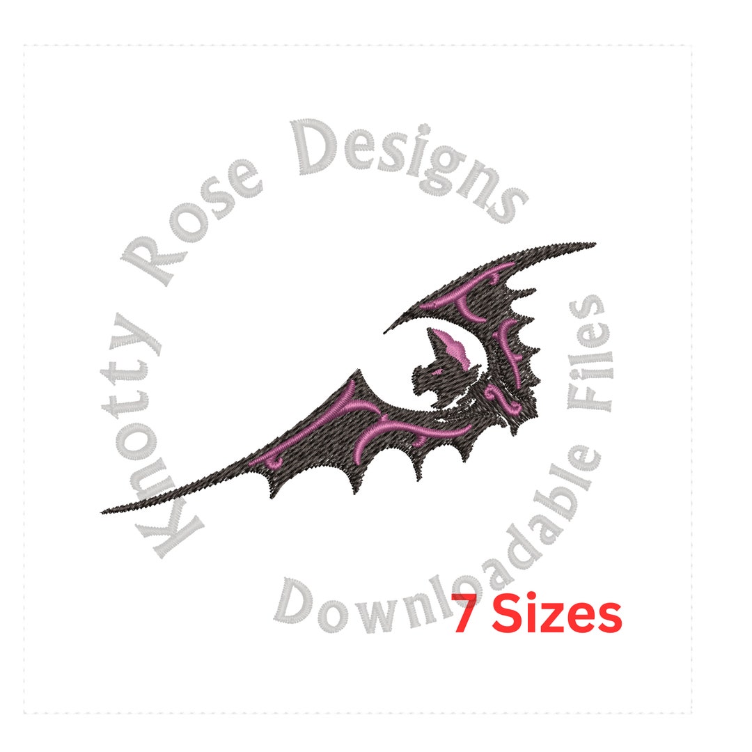 Flying Bat 12 (instant Download) Machine Embroidery Design - Etsy