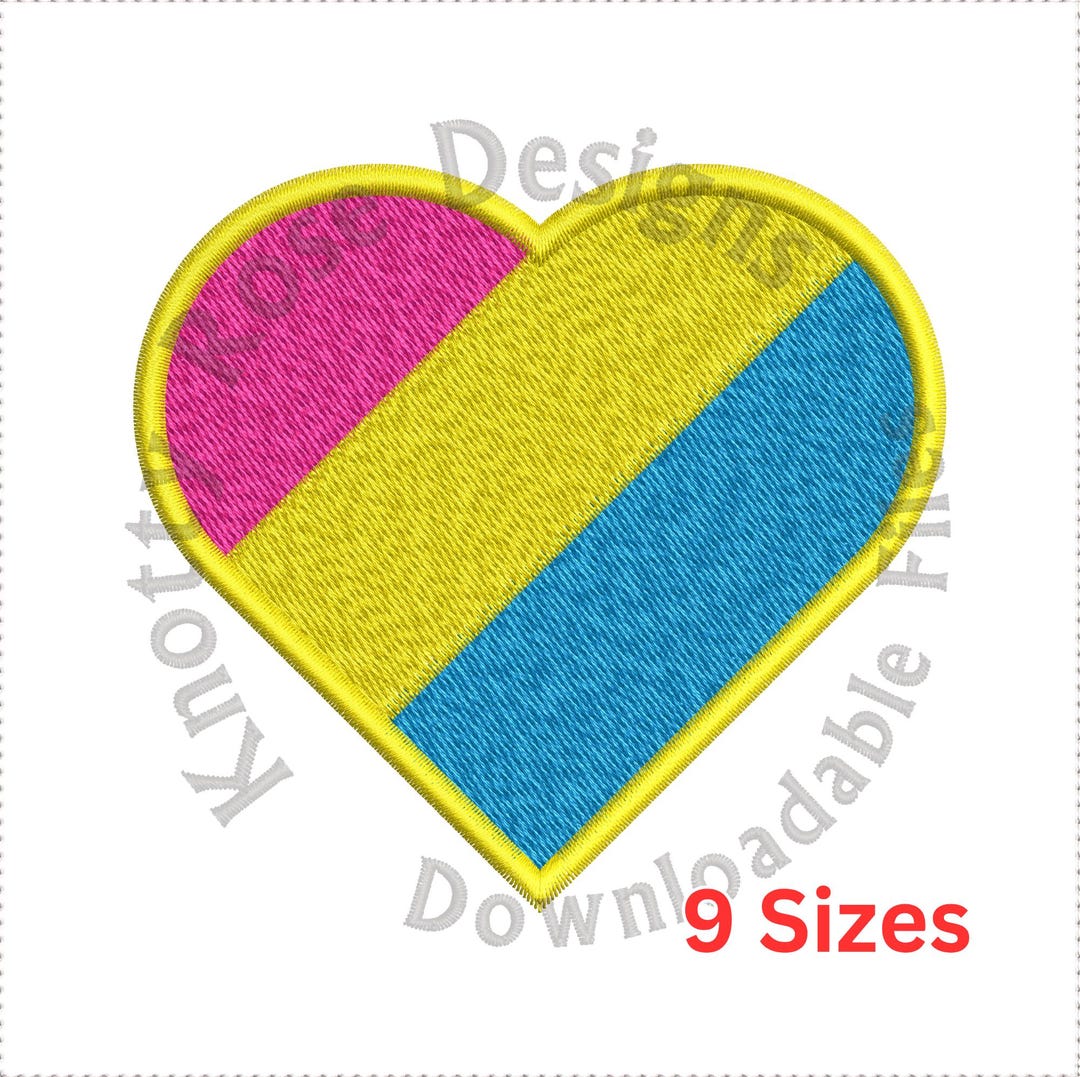 Pansexual Diagonal Pride Flag Heart (instant Download) Machine ...